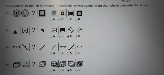 Solved 23- 26 One element on the left is missing. Choose the | Chegg.com