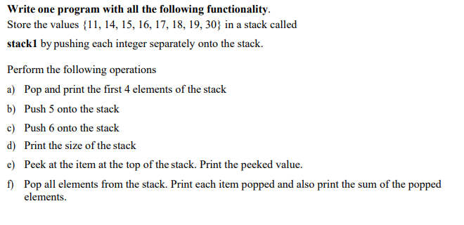 Solved Write one program with all the following | Chegg.com
