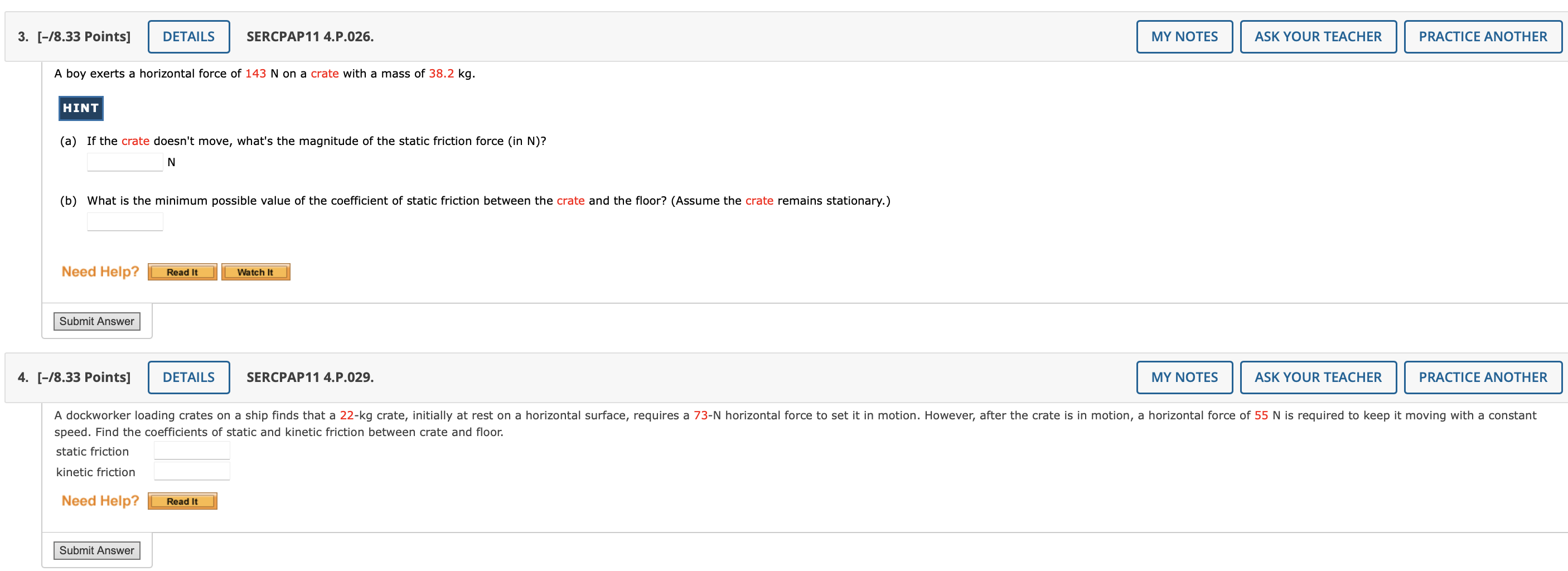 Solved A boy exerts a horizontal force of 143 N on a crate | Chegg.com