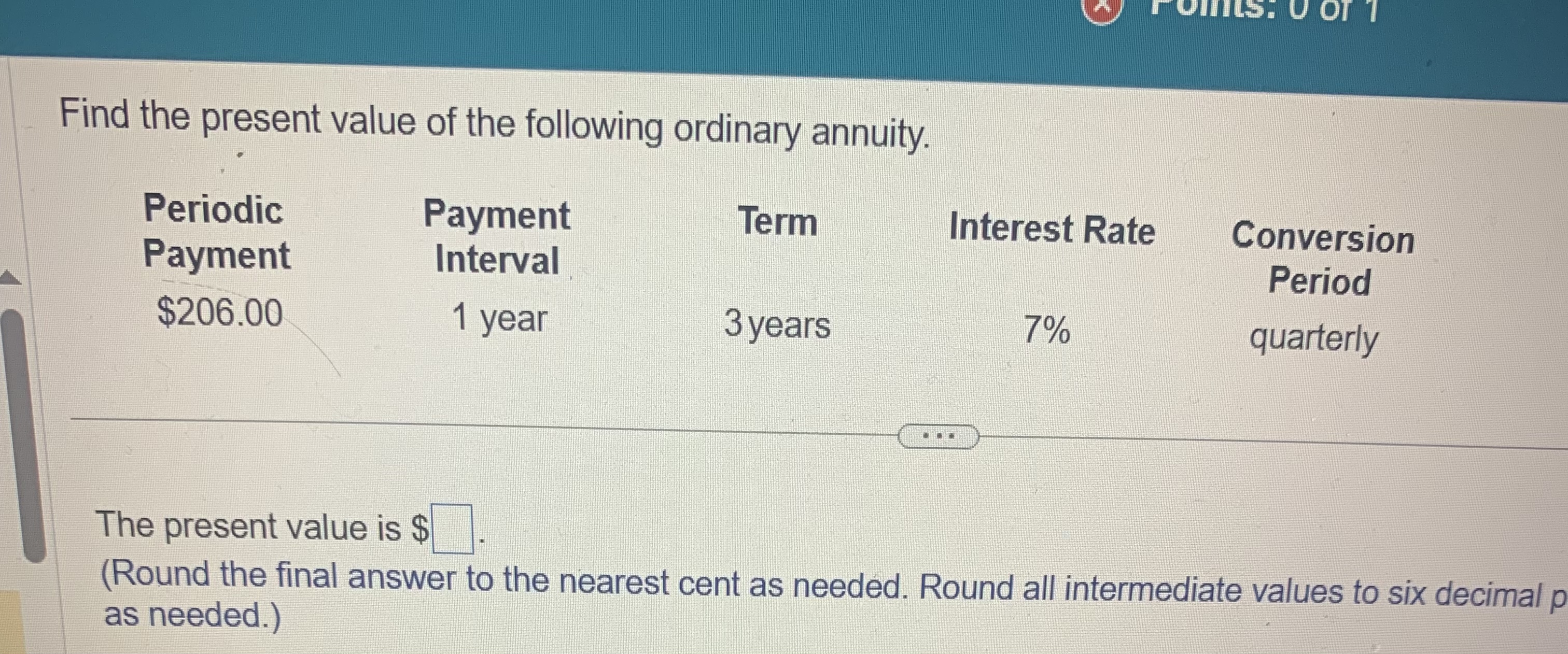 Find the present value of the following ordinary | Chegg.com