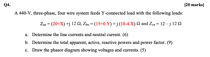 Solved A 440-V, three-phase, four wire system feeds | Chegg.com