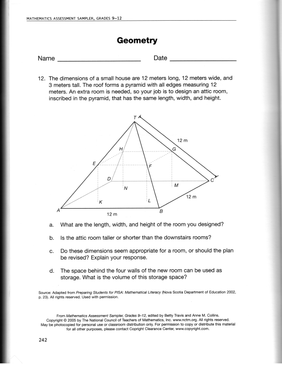 Solved The roof of a small house forms a pyramid with all | Chegg.com