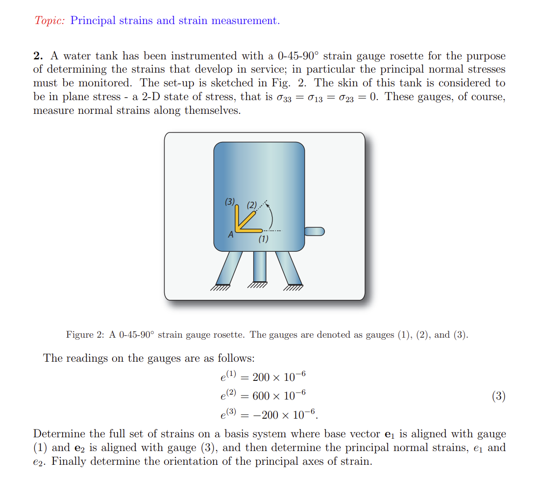Solved Topic: Principal strains and strain measurement. 2. A | Chegg.com