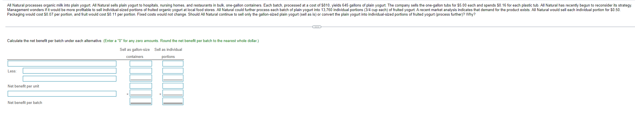 Solved All Natural processes organic milk into plain yogurt. | Chegg.com