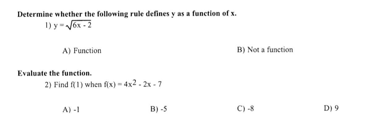 Solved Determine whether the following rule defines y as a | Chegg.com