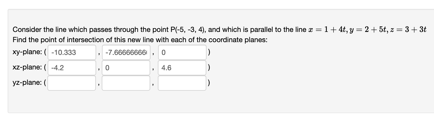 Solved Consider the line which passes through the point | Chegg.com