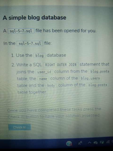 Solved A simple blog database A sql-5-7.sql file has been | Chegg.com