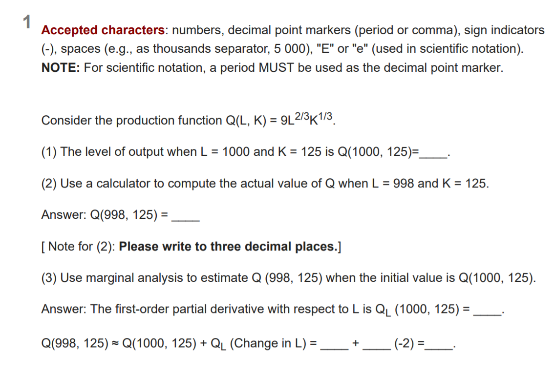 Solved 1 Accepted characters: numbers, decimal point markers | Chegg.com