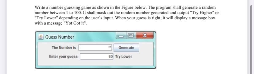 Solved Write a number guessing game as shown in the Figure | Chegg.com