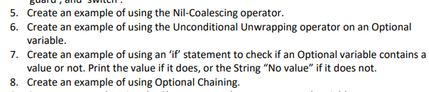 Solved Can someone help me with these Swift | Chegg.com