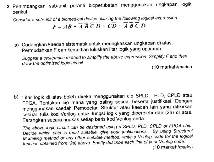 Solved 2 Pertimbangkan sub-unit peranti bioperubatan | Chegg.com