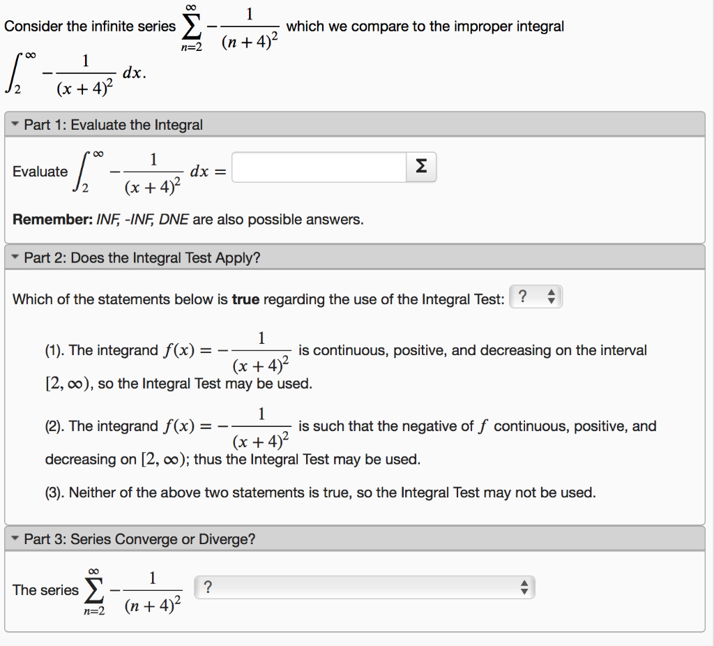 Solved Consider the infinite series - which we compare to | Chegg.com