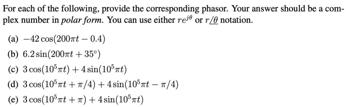 Solved For each of the following, provide the corresponding | Chegg.com