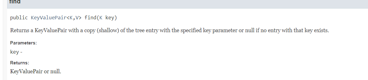 Solved public KeyvaluePair K,V find(K key) Returns a | Chegg.com