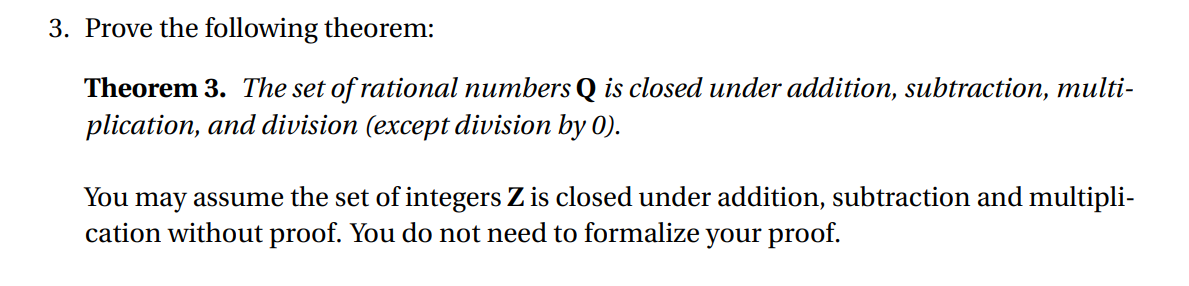 Solved Prove the following theorem: Theorem 3. The set of | Chegg.com