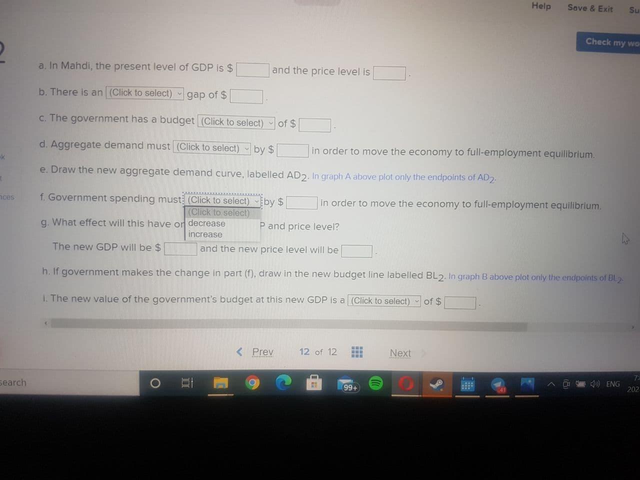 Solved Saved nt # 5 Help Save & Exit Submit Check my work | Chegg.com