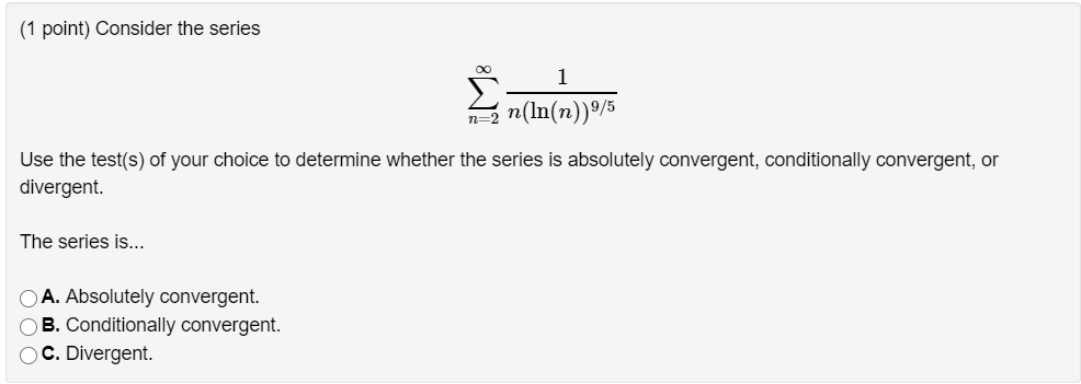 Solved (2 points) Consider the series į 3n3 +4 n4 +4 n=1 Use | Chegg.com