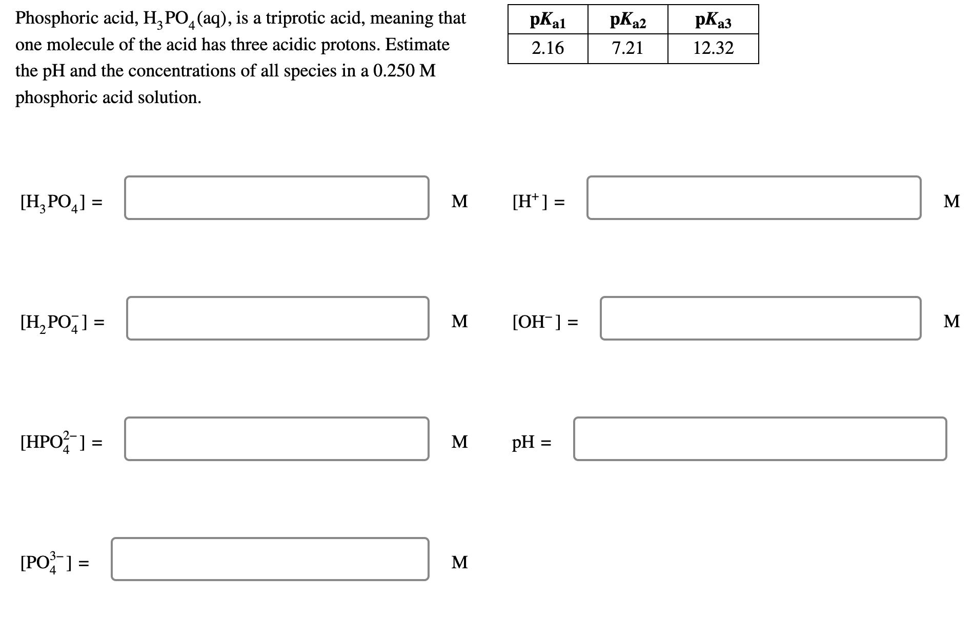 Solved Phosphoric acid, H3PO4(aq), is a triprotic acid, | Chegg.com