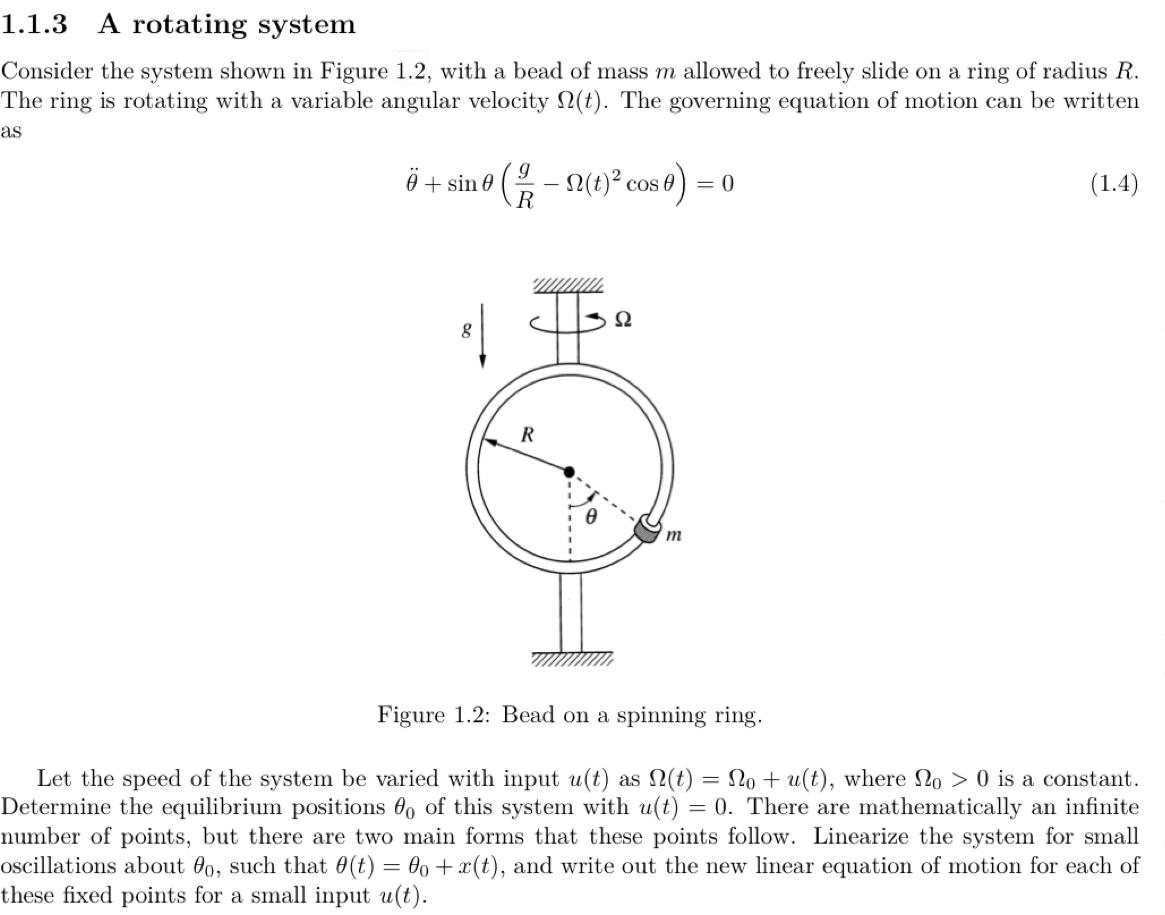 Solved Consider the system shown in Figure 1.2, with a bead | Chegg.com