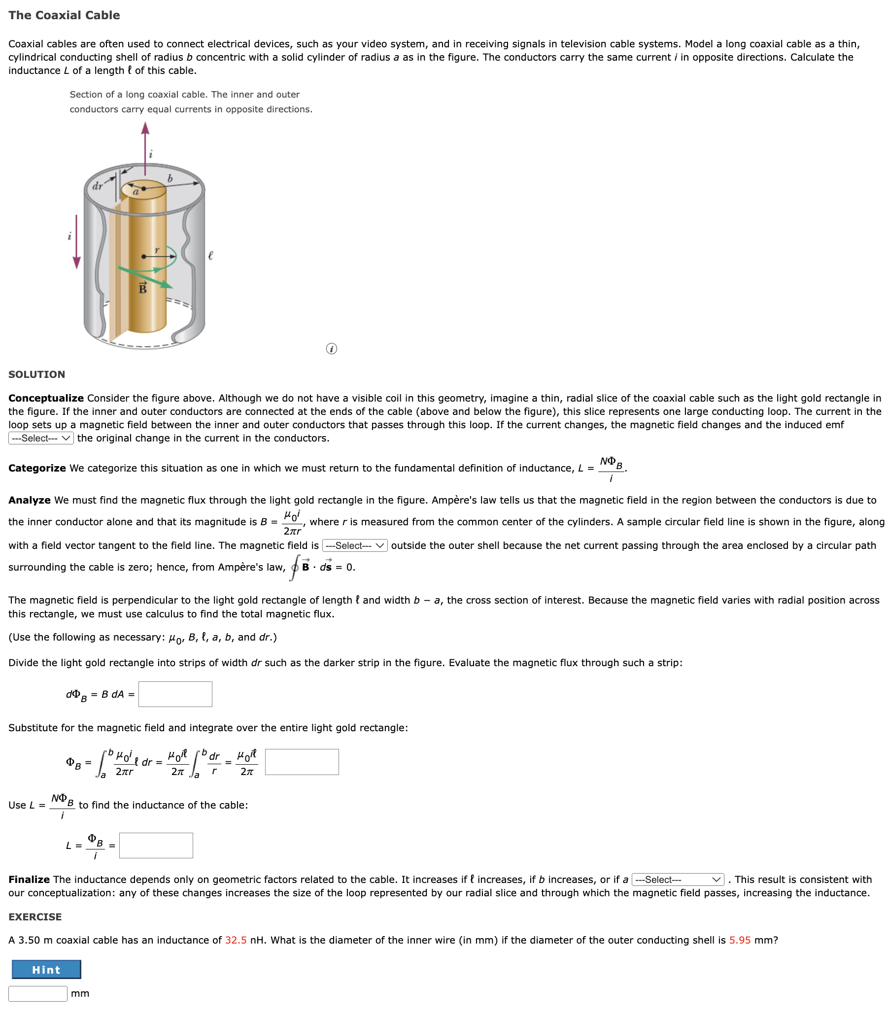 Solved The Coaxial Cable inductance L of a length l of this | Chegg.com