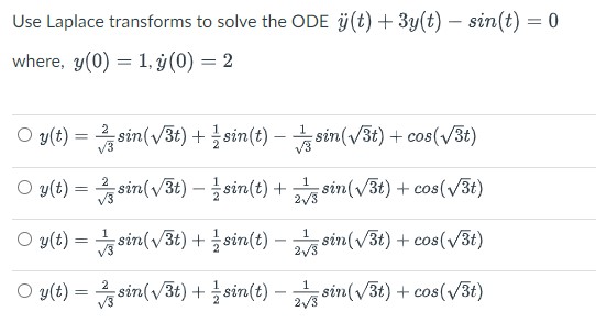 Solved Use Laplace transforms to solve the ODE | Chegg.com