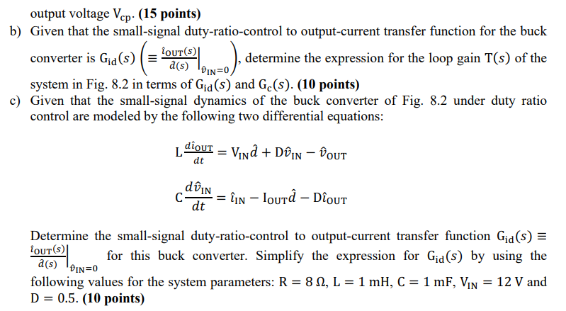 Solved Problem 8.2 (35 points) Figure 8.2(a) shows a buck | Chegg.com
