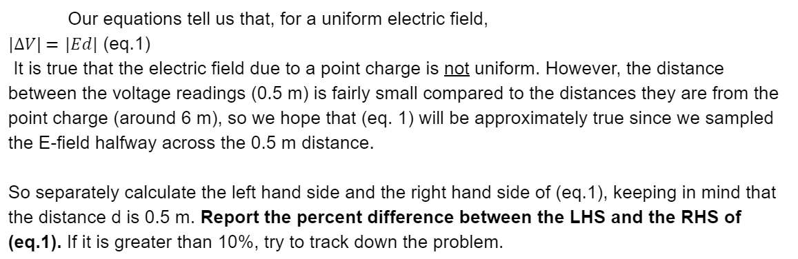 Solved Our equations tell us that, for a uniform electric | Chegg.com