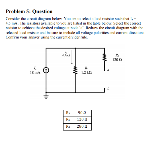 Solved Problem 5: Question Consider the circuit diagram | Chegg.com