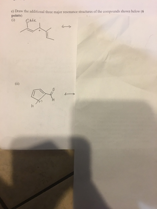 Solved Draw the additional three major resonance structures | Chegg.com