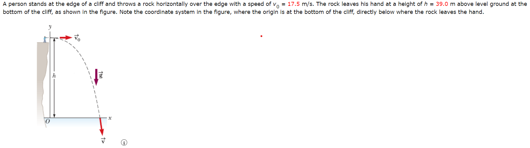 Solved A person stands at the edge of a cliff and throws a | Chegg.com