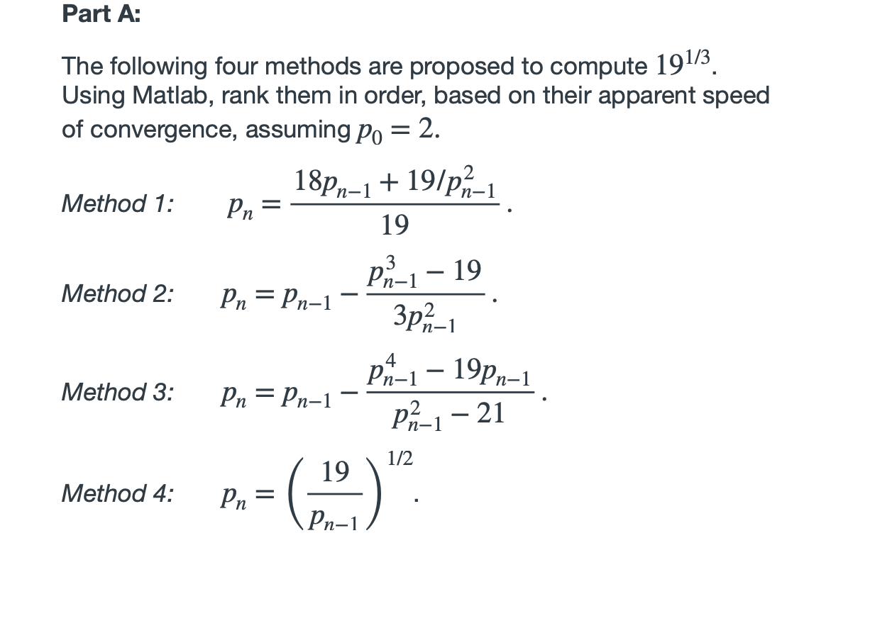 Solved The following four methods are proposed to compute | Chegg.com