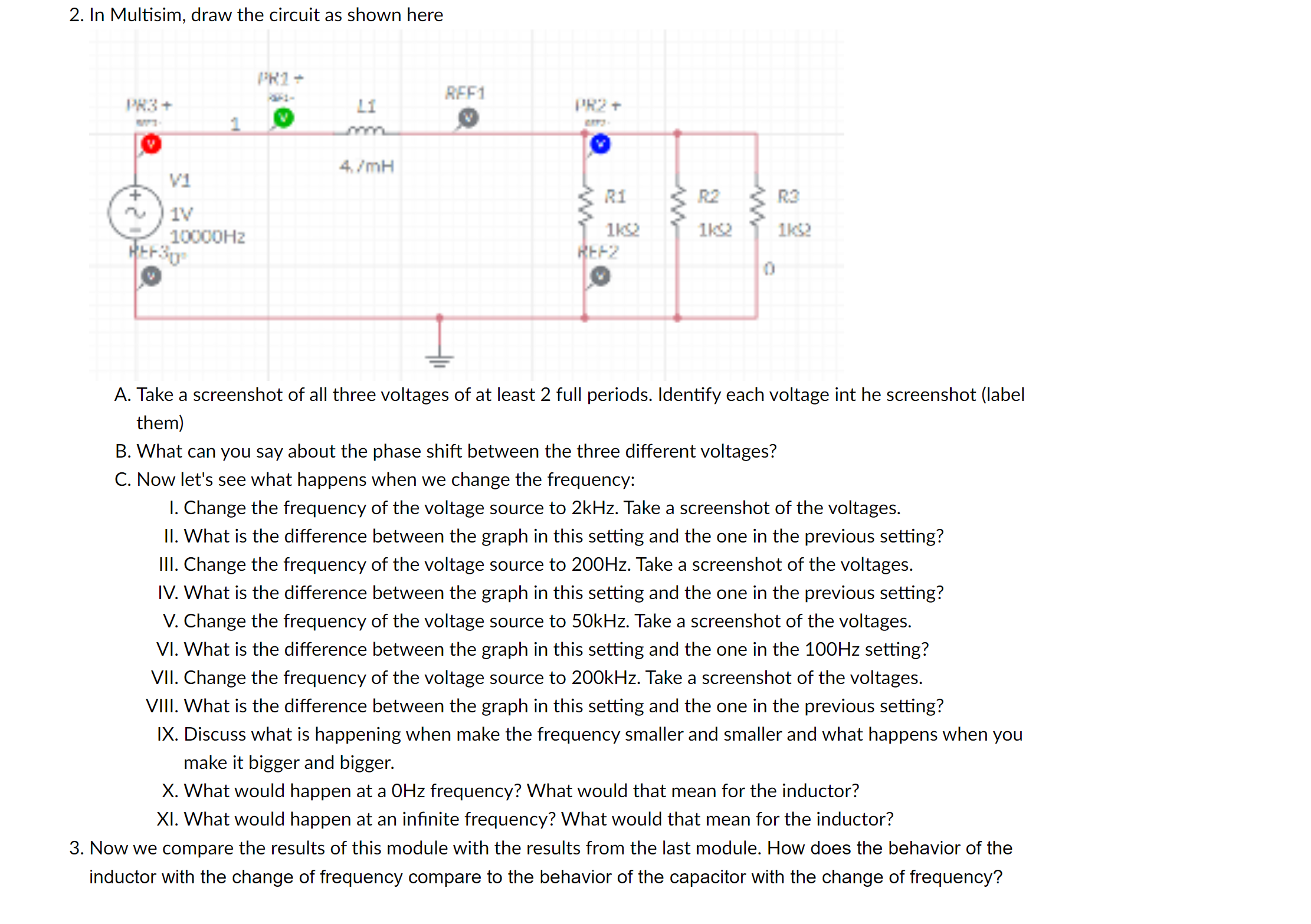 Solved 2 In Multisim Draw The Circuit As Shown Here Pri 5335