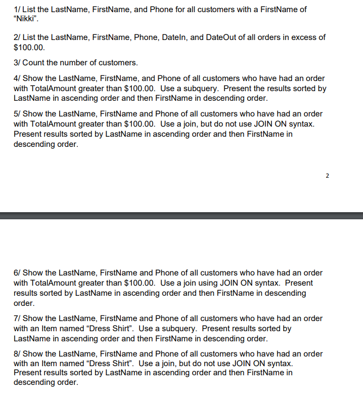 Solved Tables (Filtered) O CUSTOMER 1 CUSTOMERID - FIRSTNAME | Chegg.com