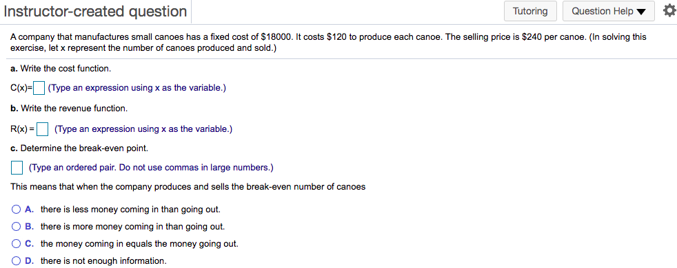 Solved Instructor-created question Tutoring Question Help 0 | Chegg.com