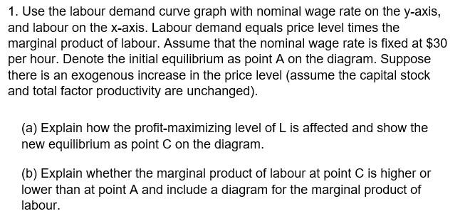 Solved 1. Use the labour demand curve graph with nominal | Chegg.com