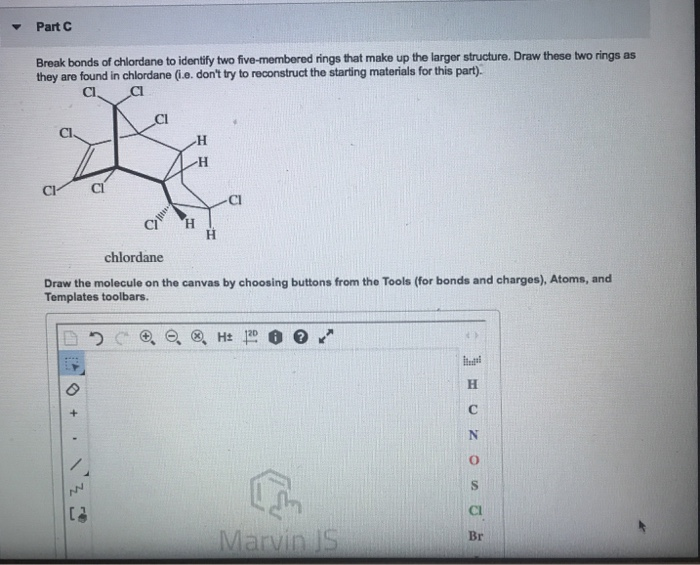 Solved Part B Break bonds of aldrin to identify two | Chegg.com