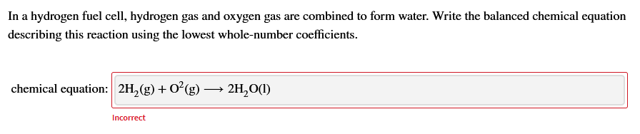 Solved In a hydrogen fuel cell, hydrogen gas and oxygen gas | Chegg.com