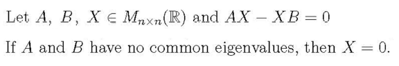 Solved Let A, B, XE Mnxn(R) and AX - XB = 0 If A and B have | Chegg.com