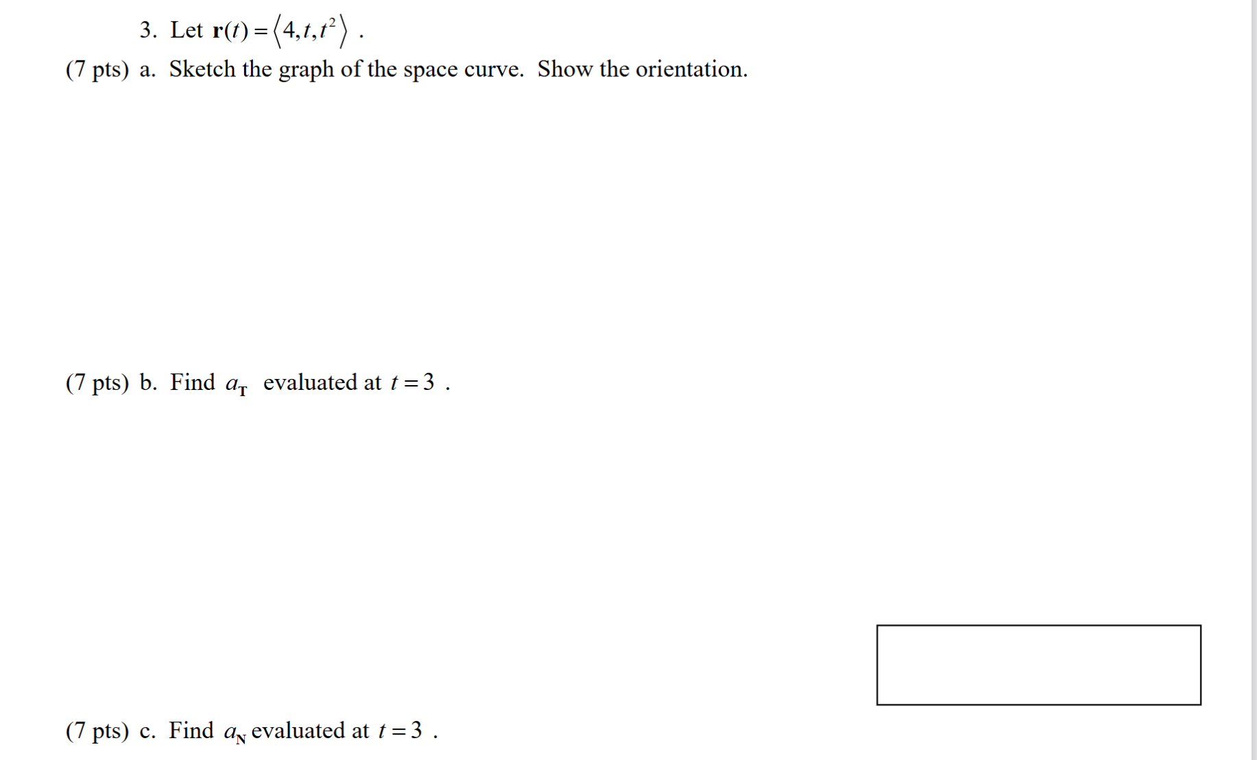 Solved Let r(t)= ( 7 ﻿pts) ﻿a. ﻿Sketch the graph of | Chegg.com