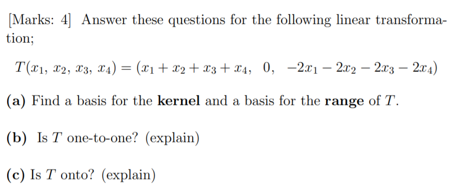 Solved Answer these questions for the following linear | Chegg.com