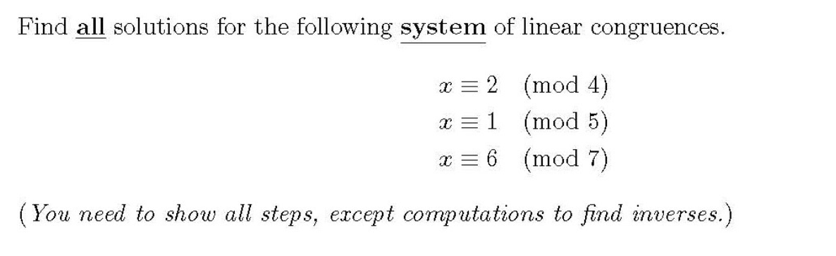 Solved Find all solutions for the following system of linear | Chegg.com