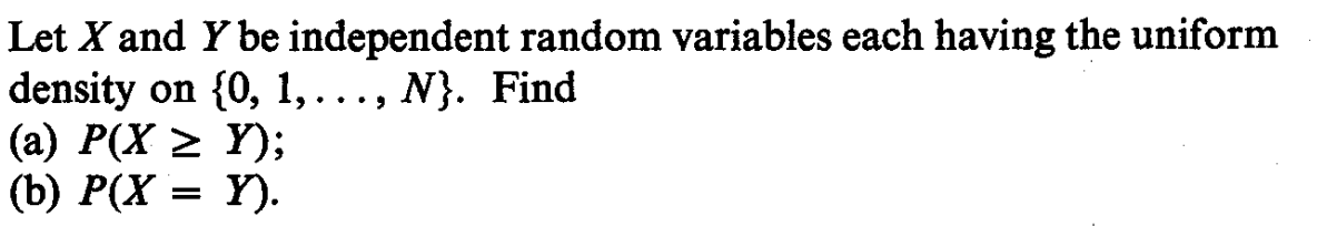 Solved Let X and Y be independent random variables each | Chegg.com