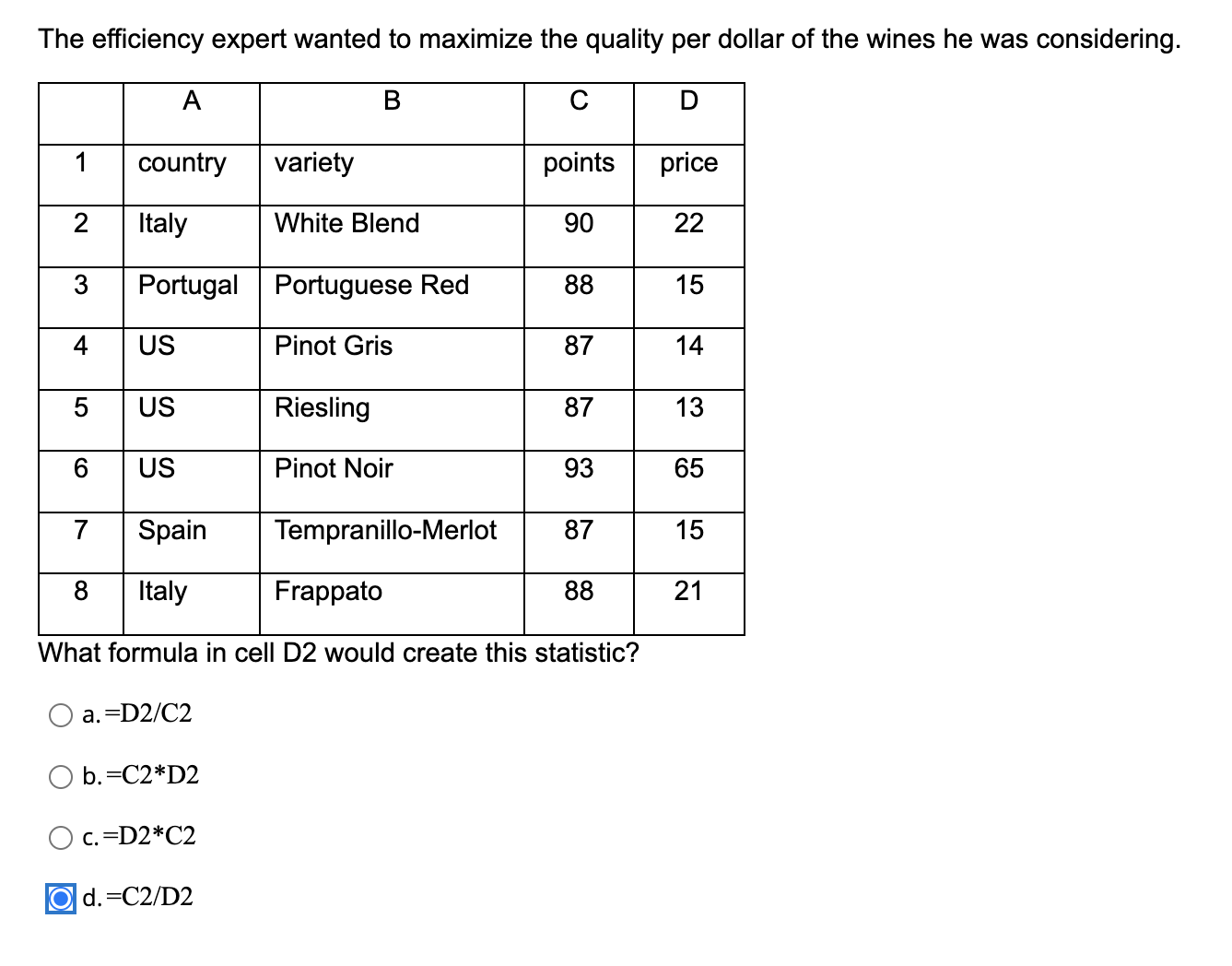 Solved The efficiency expert wanted to maximize the quality | Chegg.com