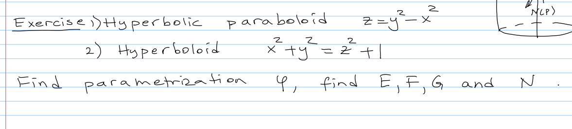 Solved Exercise 1) Hyperbolic paraboloid z=y2−x2 2) | Chegg.com