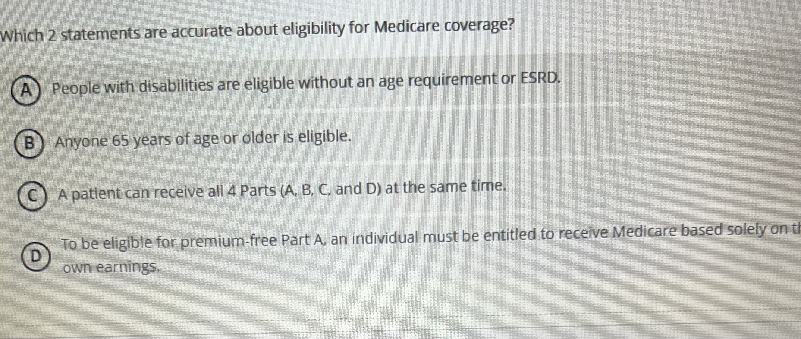 Solved Which 2 ﻿statements are accurate about eligibility | Chegg.com