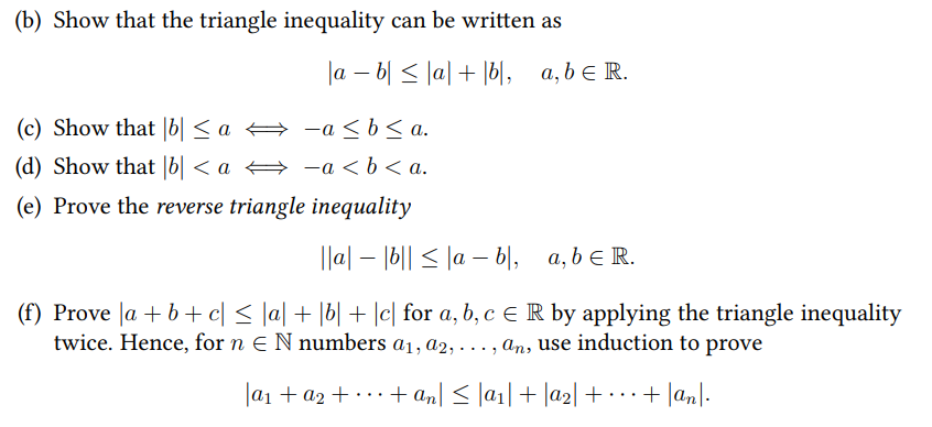 Solved (b) Show that the triangle inequality can be written | Chegg.com