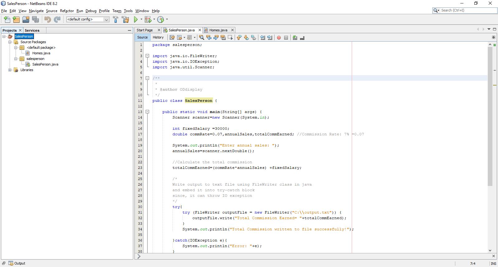 Solved х Salesperson Netbeans Ide 82 File Edit View 2545