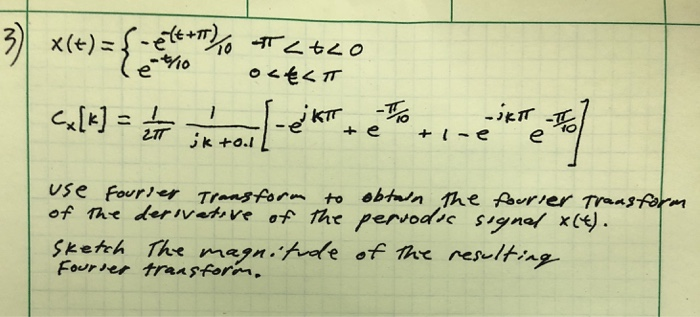 Solved Use properties of the fourier transform to obtain the | Chegg.com