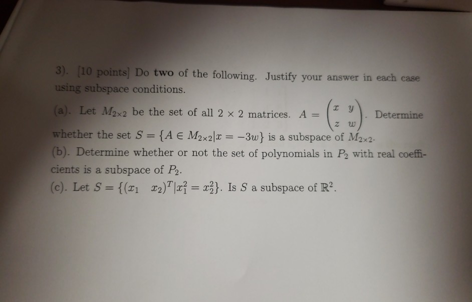 Solved l Do two of the following. Justify your answer in | Chegg.com