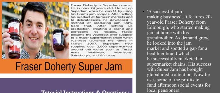 Solved Fraser Doherty is Superam owner. He is now 24 years | Chegg.com
